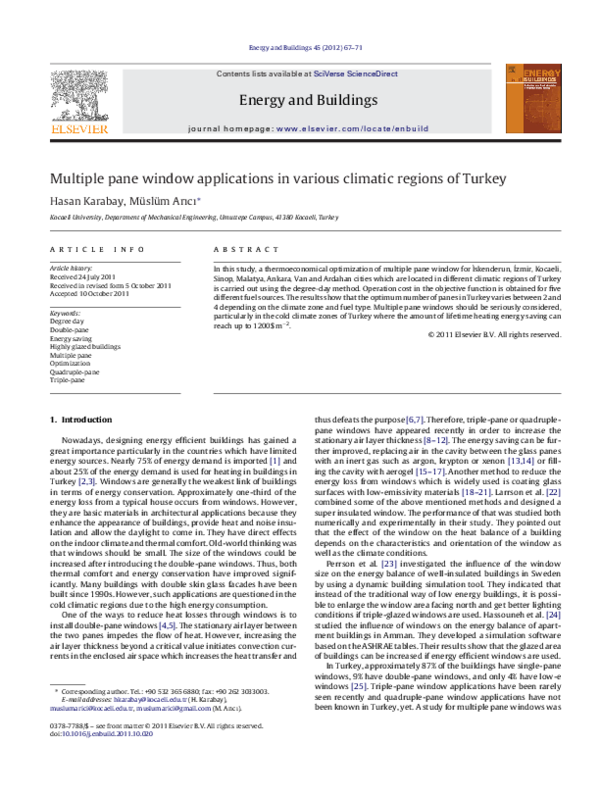 (PDF) Multiple pane window applications in various climatic regions of ...