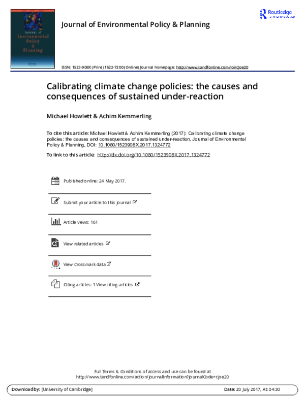 (PDF) Calibrating climate change policies: the causes and consequences ...