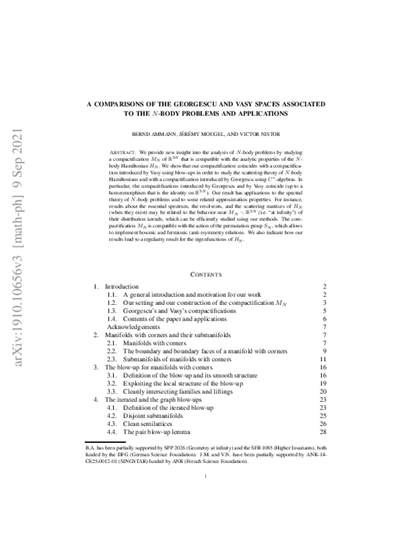 (PDF) A Comparison of the Georgescu and Vasy Spaces Associated to the N ...