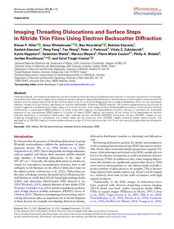 (PDF) Imaging Threading Dislocations and Surface Steps in Nitride Thin ...