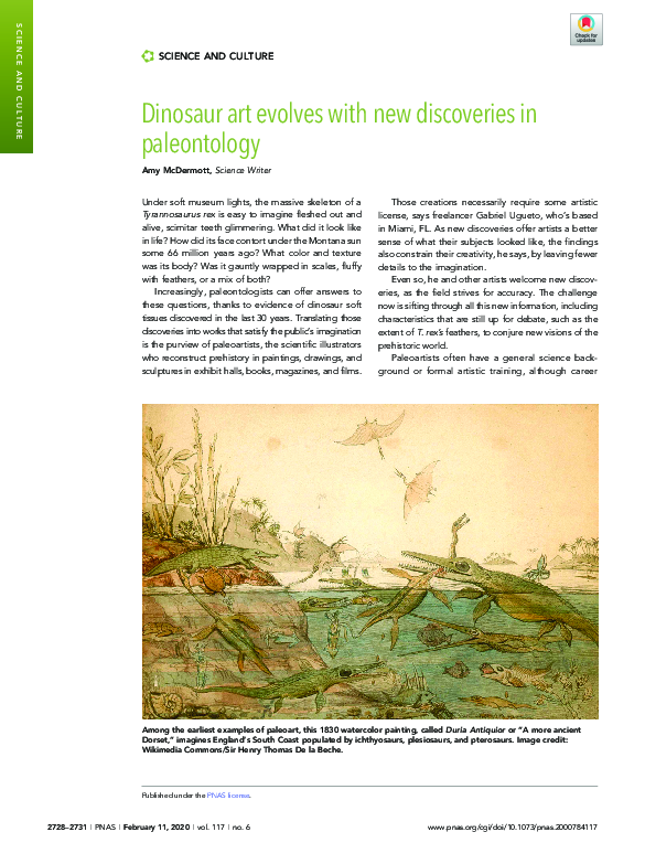 (PDF) Dinosaur art evolves with new discoveries in paleontology