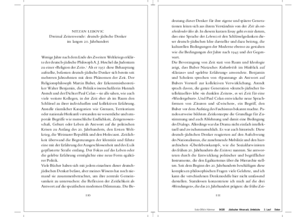 (PDF) ZeitWende (A Temporal Turn: German-Jewish Thinkers in the XXth ...
