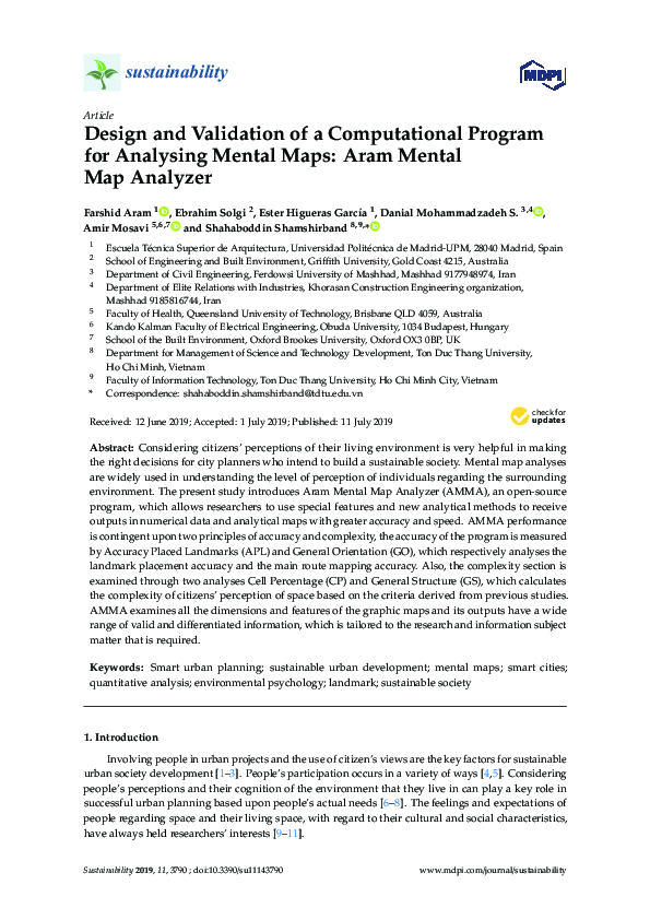 (PDF) Design and Validation of a Computational Program for Analysing Mental Maps: Aram Mental ...
