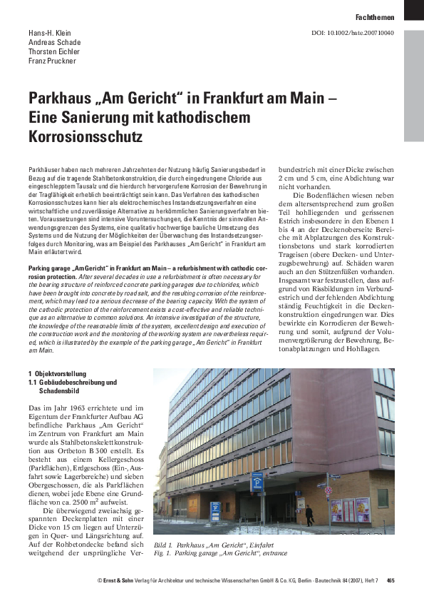 Elegantes Parkhaus Gericht Frankfurt Ebenbild