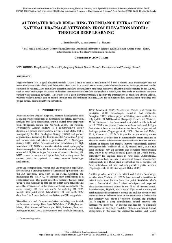 (PDF) Automated Road Breaching to Enhance Extraction of Natural Drainage Networks from Elevation ...
