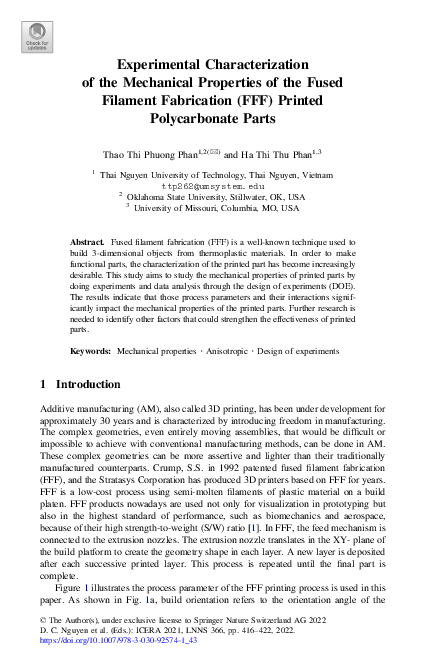 (PDF) Experimental Characterization of the Mechanical Properties of the Fused Filament ...