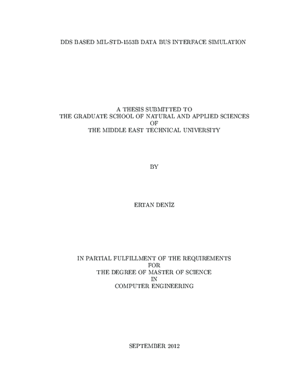 (PDF) DDS based MIL-STD-1553B Data Bus interface simulation