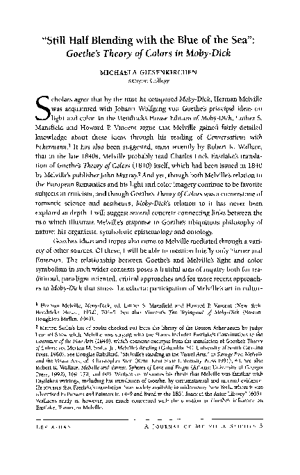 (PDF) Still Half Blending with the Blue of the Sea": Goethe's Theory of ...
