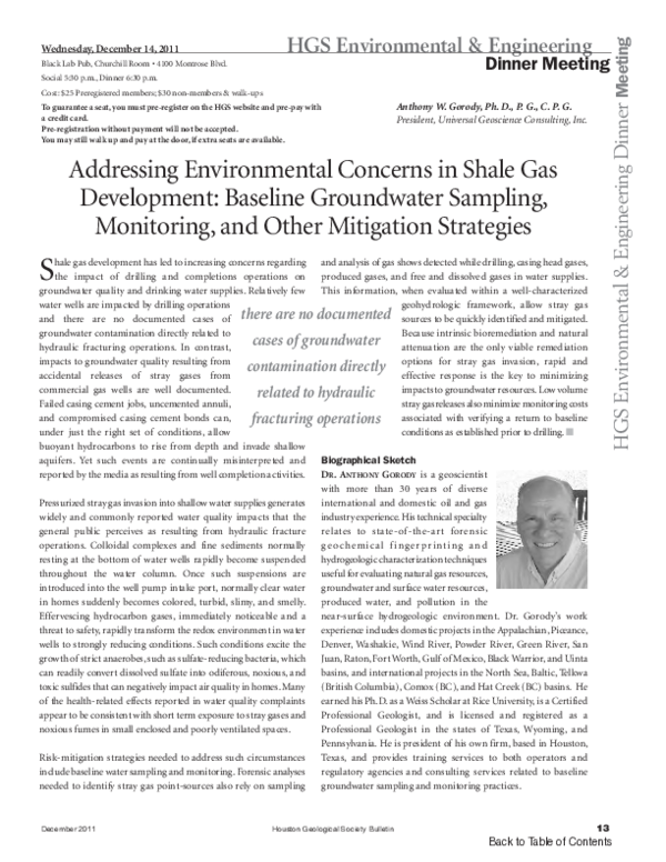 (PDF) ABSTRACT: Addressing Environmental Concerns in Shale Gas ...
