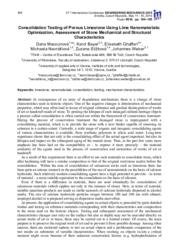 (PDF) Consolidation Testing of Porous Limestone Using Lime ...