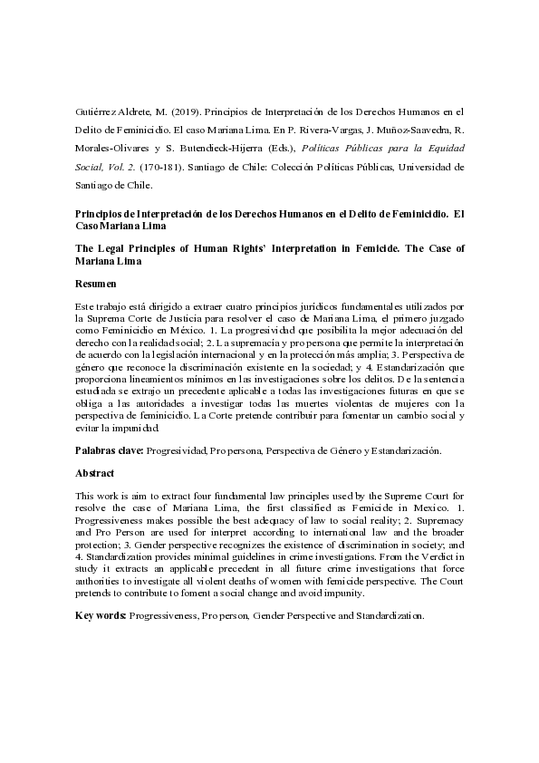Pdf Principios De Interpretación De Los Derechos Humanos En El Delito