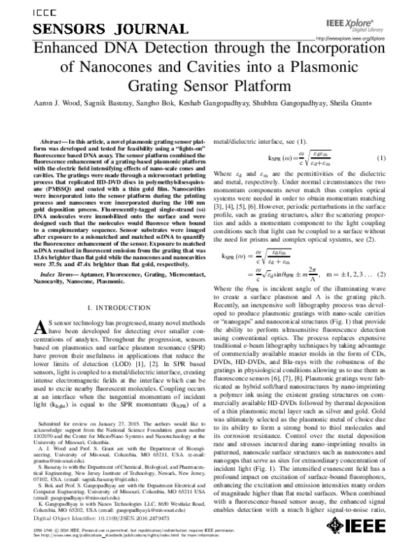 (PDF) Enhanced DNA Detection Through the Incorporation of Nanocones and Cavities Into a ...