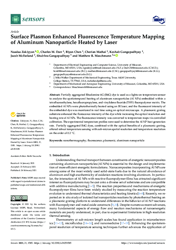 (PDF) Surface Plasmon Enhanced Fluorescence Temperature Mapping of Aluminum Nanoparticle Heated ...