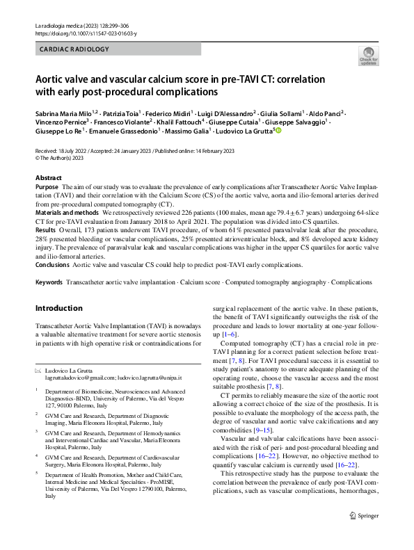 (PDF) Aortic valve and vascular calcium score in pre-TAVI CT ...