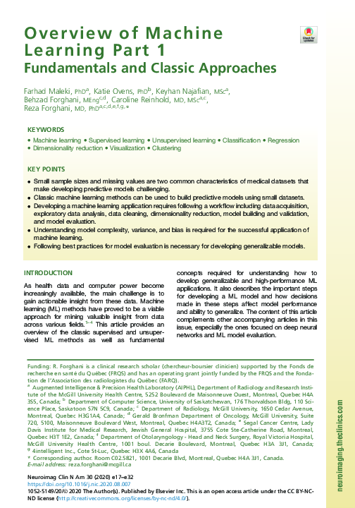 (PDF) Overview of Machine Learning Part 1