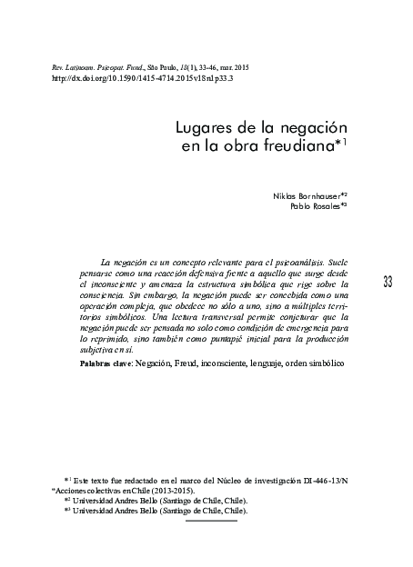 (PDF) Places of denial in Freud’s work