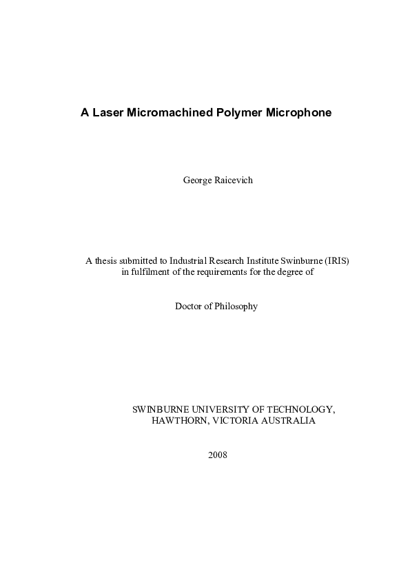 (PDF) A laser micromachined polymer microphone
