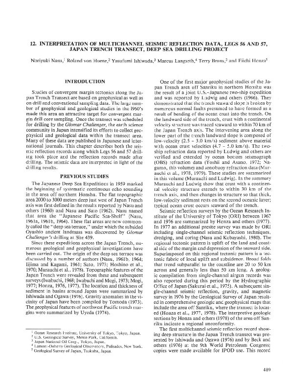 (PDF) Sedimentary Evolution of the Japan Fore-Arc Region off Northern ...