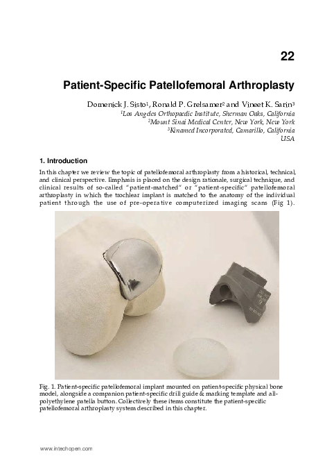 (PDF) Patient-specific Patellofemoral Arthroplasty