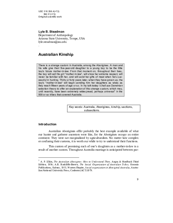 (PDF) Australian kinship