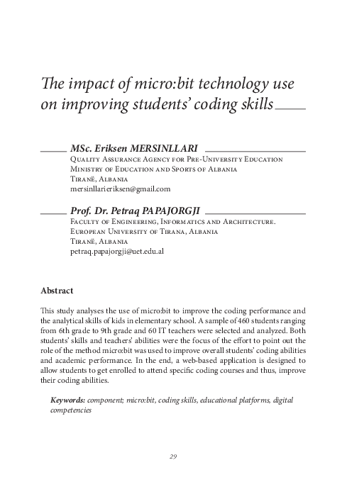 (PDF) The impact of micro:bit technology use on improving students ...