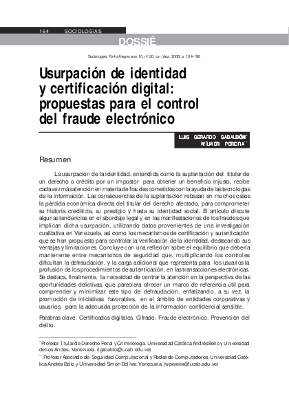 (PDF) Usurpación de identidad y certificación digital: propuestas para ...