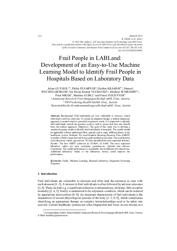 (PDF) Frail People in LABLand: Development of an Easy-to-Use Machine ...