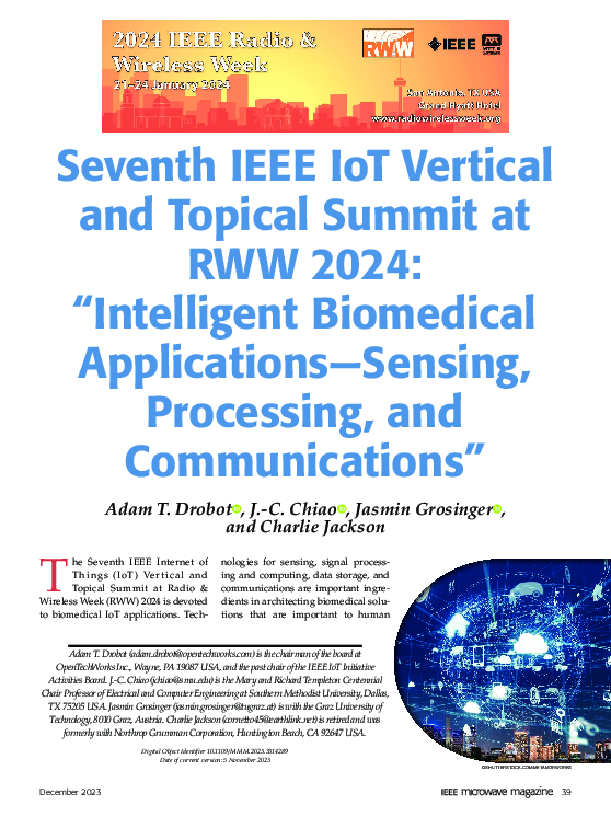 (PDF) Seventh IEEE IoT Vertical and Topical Summit at RWW 2024: “Intelligent Biomedical ...