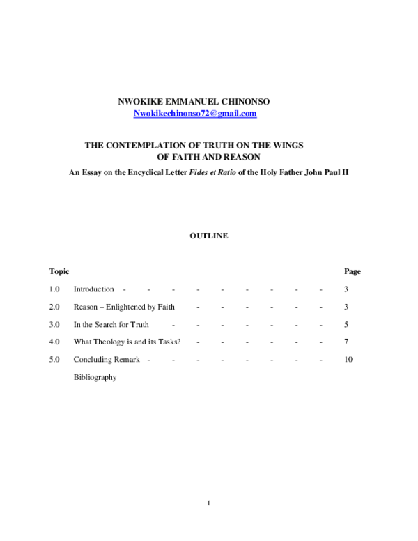 (PDF) Faith and Reason pope II