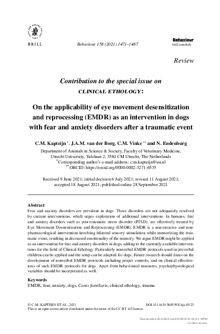 (PDF) On the applicability of eye movement desensitization and ...