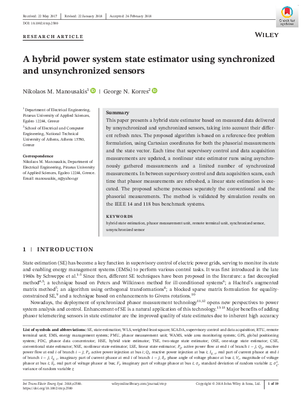 Pdf Hybrid State Estimation With Sensor Fusion