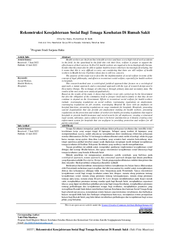 (PDF) Tugas rekontruksi sosial bagi tenaga kerja RD