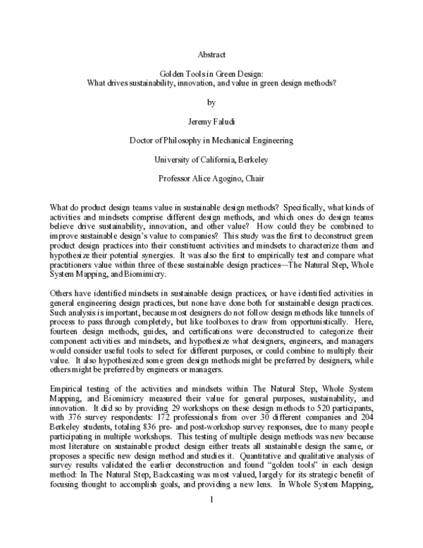 (PDF) Golden Tools in Green Design: What Drives Sustainability ...