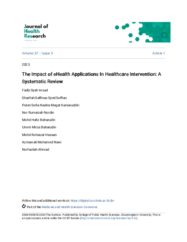 (PDF) eHealth Applications' Impact on Healthcare: A Review