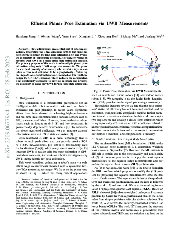 (PDF) Efficient Planar Pose Estimation via UWB Measurements