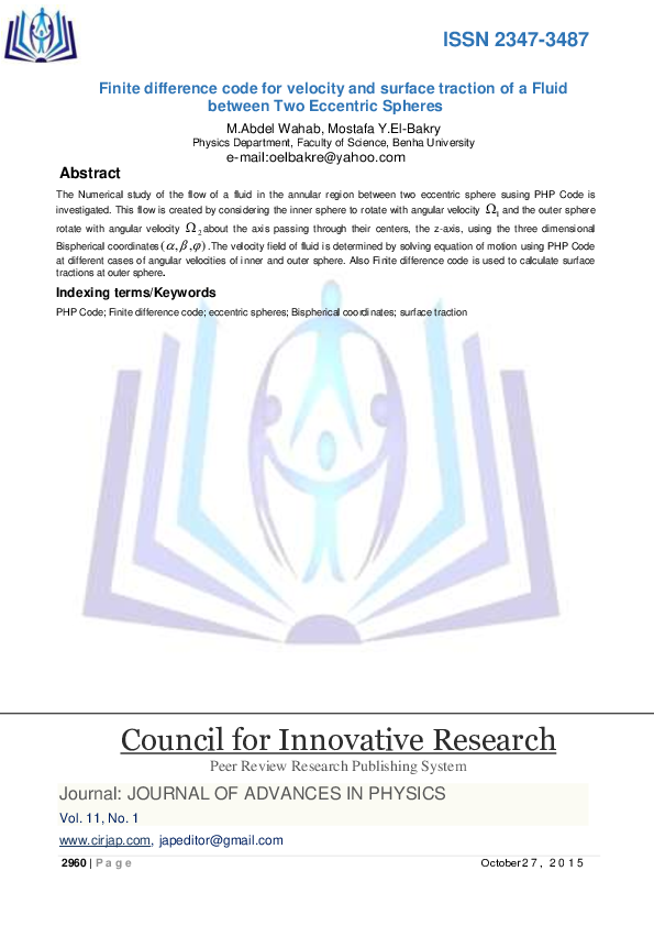 (PDF) Finite difference code for velocity and surface traction of a ...