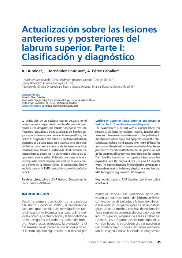 (PDF) Actualización sobre las lesiones anteriores y posteriores del ...