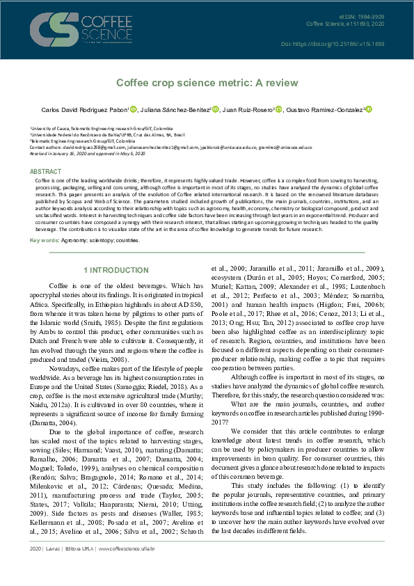 (PDF) Coffee crop science metric: A review