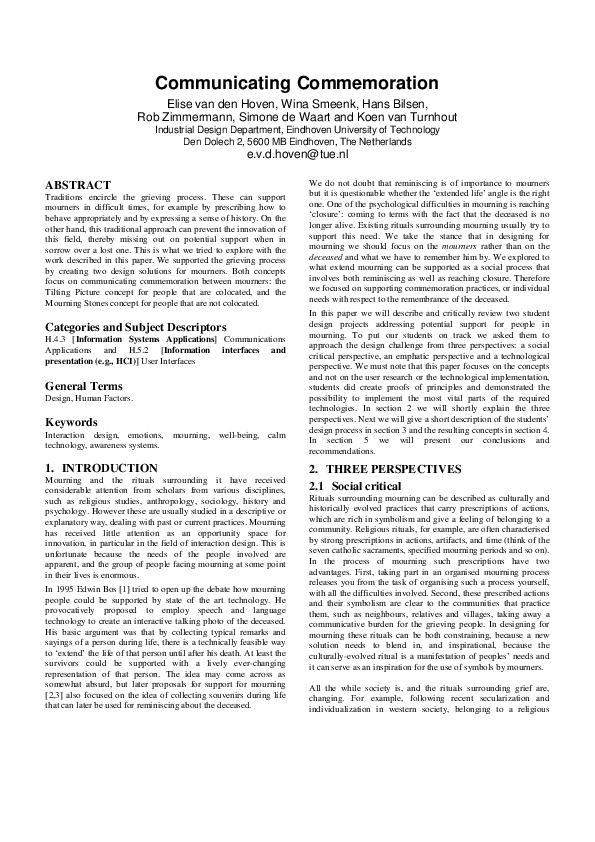 (PDF) Communicating Commemoration