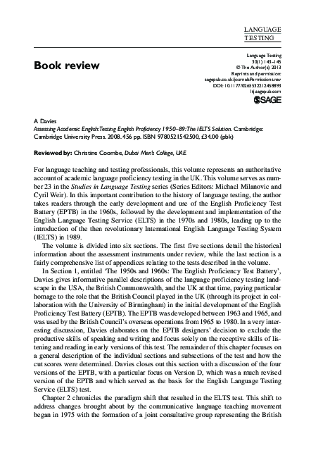 (PDF) Book review: Assessing Academic English: Testing English ...