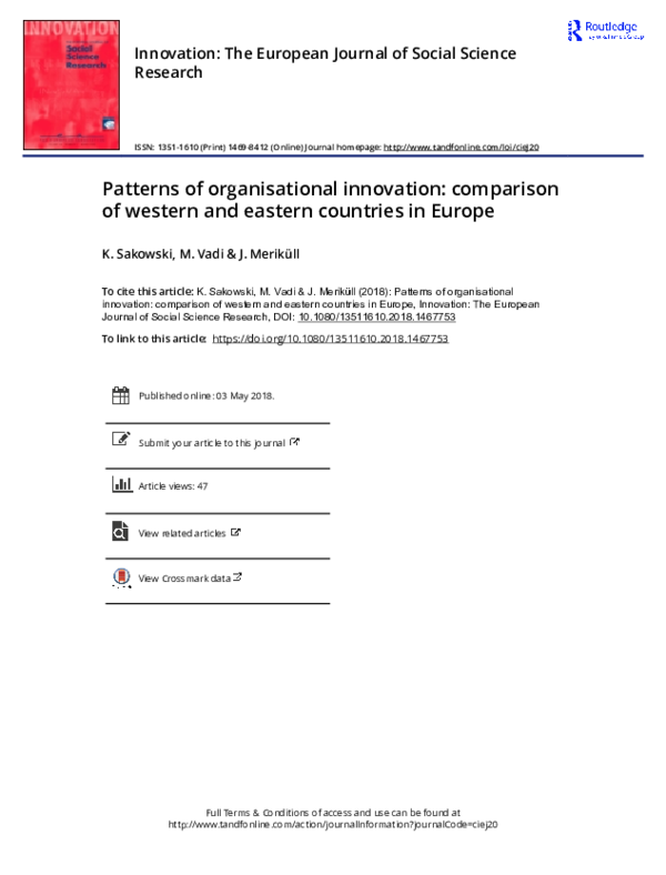 (PDF) Patterns of organisational innovation: comparison of western and ...
