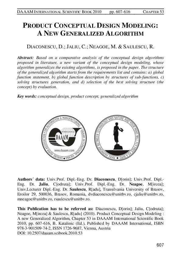 (PDF) Product Conceptual Design Modeling: A New Generalized Algorithm