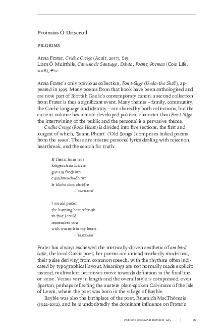 (PDF) Cridhe Creige by Anna FraterCamino de Santiago: Dánta, Poems ...