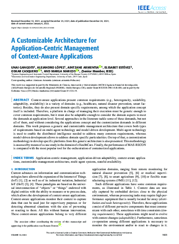 (PDF) A Customizable Architecture for Application-Centric Management of Context-Aware Applications