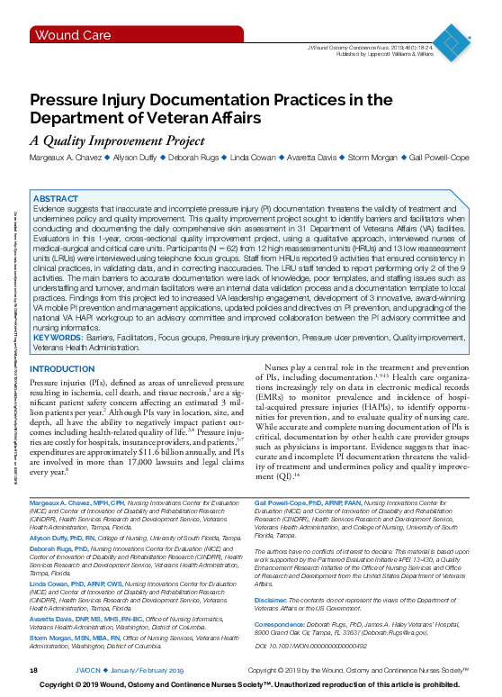 (PDF) Pressure Injury Documentation Practices in the Department of ...