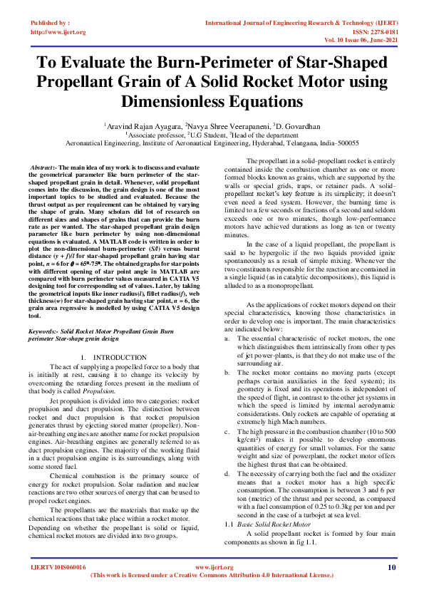 (PDF) To Evaluate the Burn-Perimeter of Star-Shaped Propellant Grain of ...