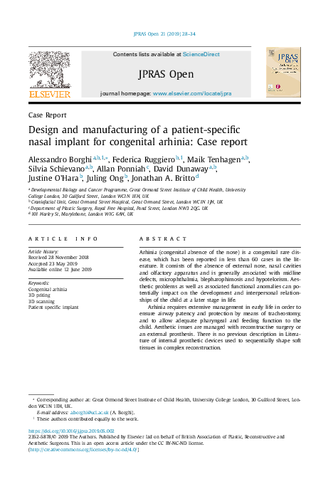 (PDF) Design and manufacturing of a patient-specific nasal implant for ...