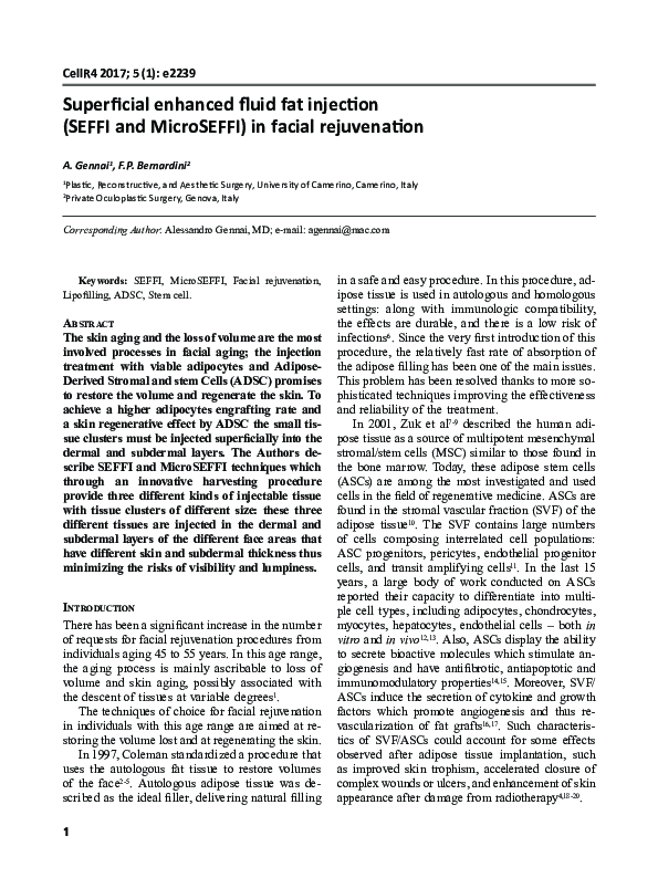 (PDF) Superficial enhanced fluid fat injection (SEFFI and MicroSEFFI ...