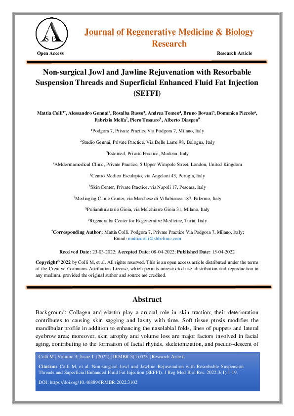 (PDF) Non-surgical Jowl and Jawline Rejuvenation with Resorbable ...