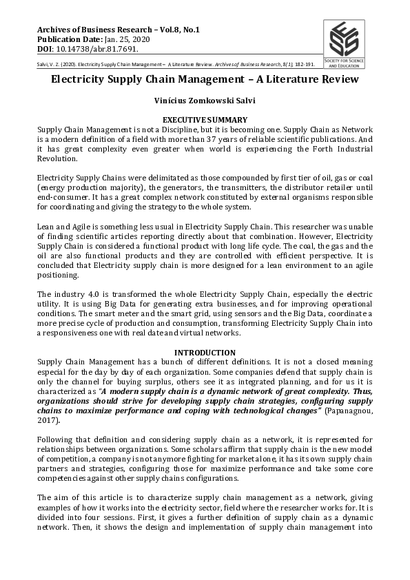 (PDF) The Electric Supply Chain 4.0